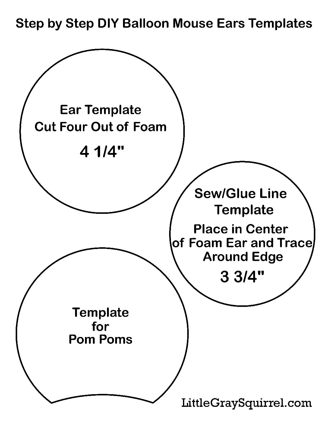 DIY Balloon Mouse Ears Templates | Little Gray Squirrel